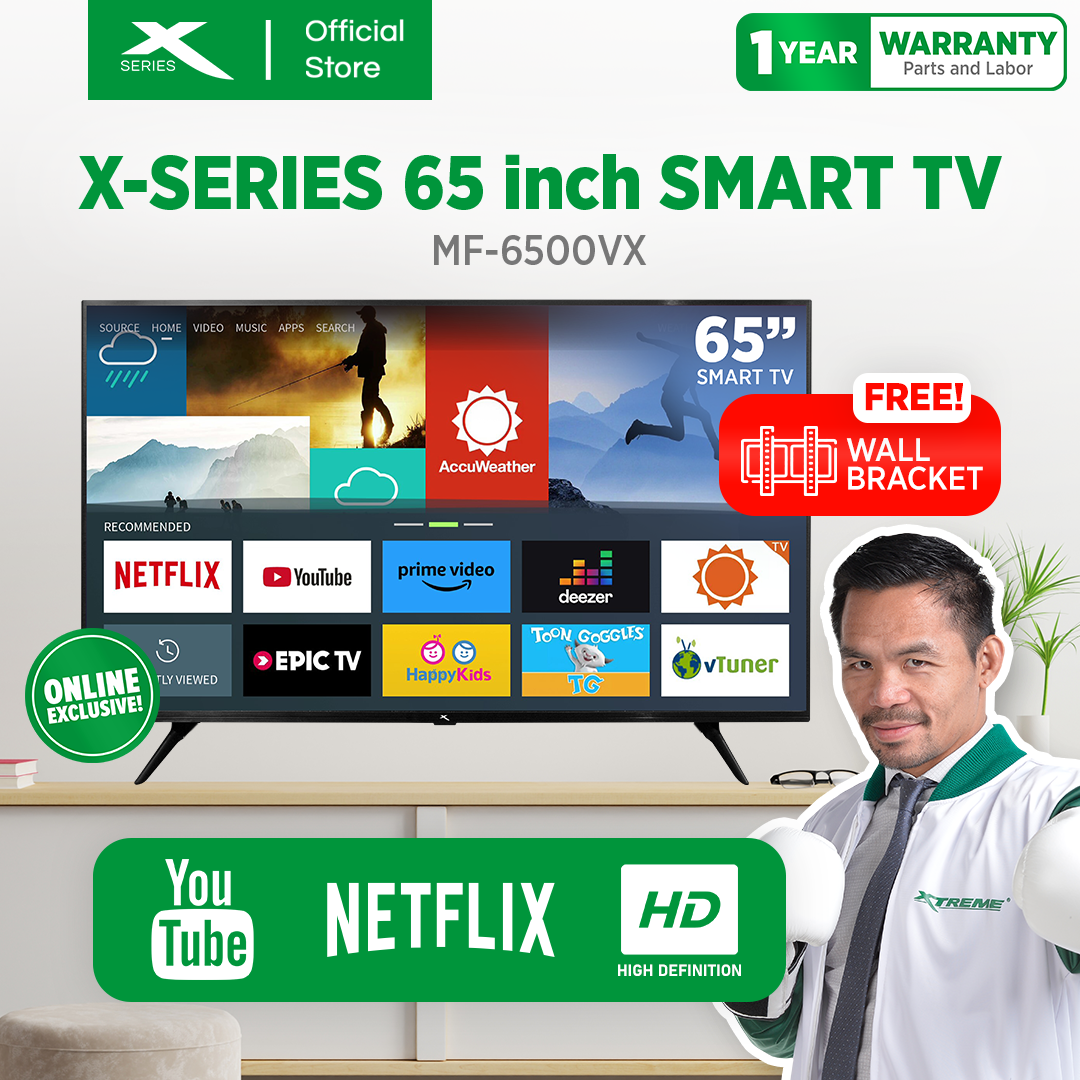 X-SERIES 65 inch LED TV Digital Smart 4K Ultra HD Slim Bezel w/ Free W ...