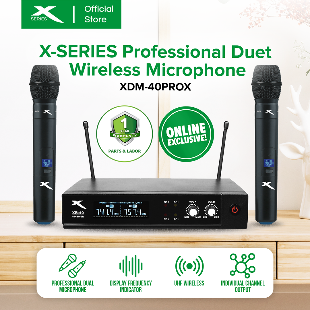 X-SERIES Professional Wireless Dual Microphone with Receiving Fixed Fr ...