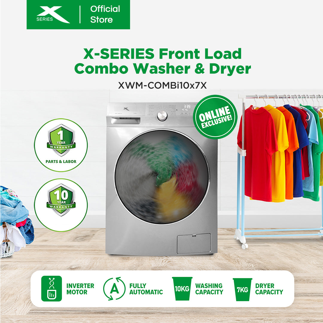 X-SERIES 10KG Frontload Combo Washer & 7KG Dryer INVERTER | XWM-COMBi1 ...