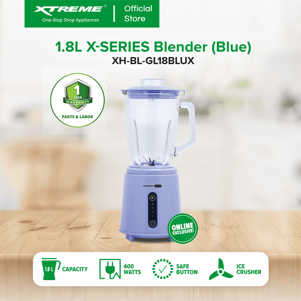 X-SERIES 1.8L Blender BPA-Free 4 Speed & Pulse Safety Lock w/ 2 IN 1 B – XTREME Appliances