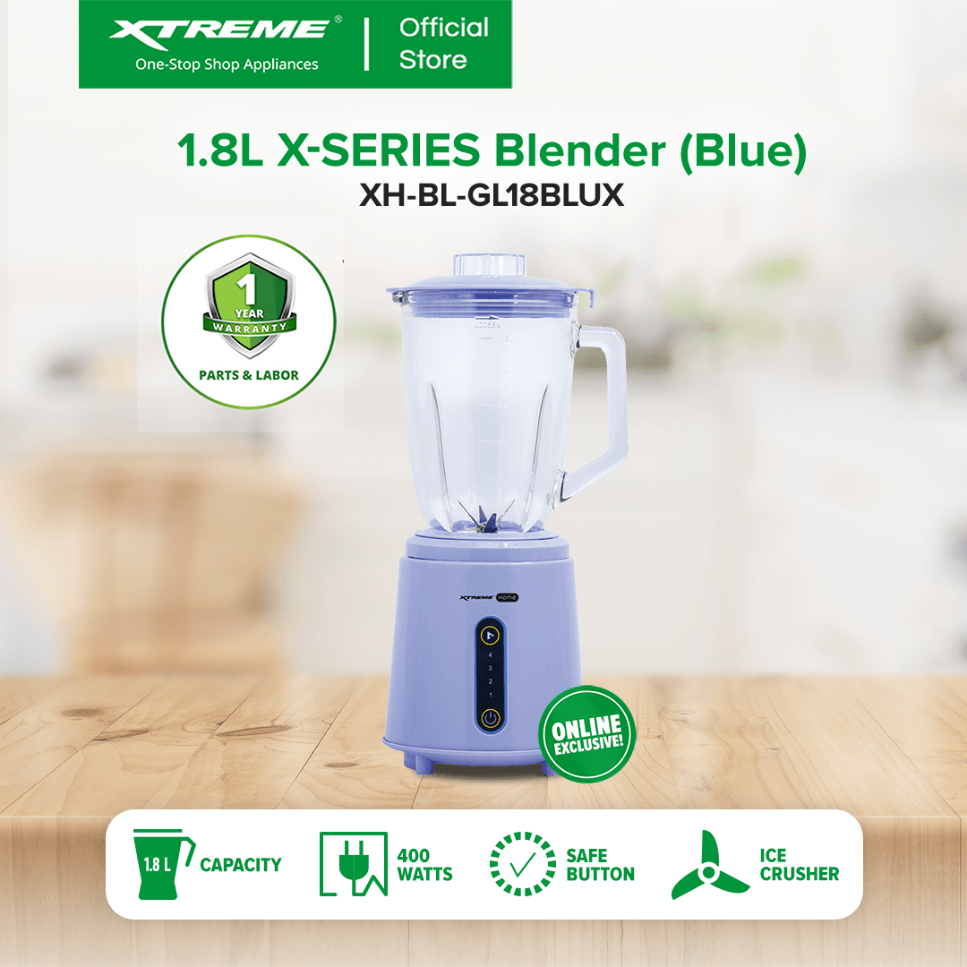 X-SERIES 1.8L Blender BPA-Free 4 Speed & Pulse Safety Lock w/ 2 IN 1 B ...