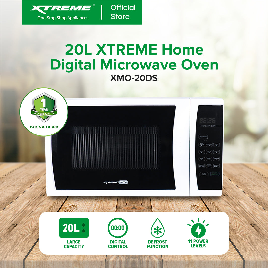 XTREME HOME 20L Digital Control Microwave Oven Defrost Function & 5 Po ...