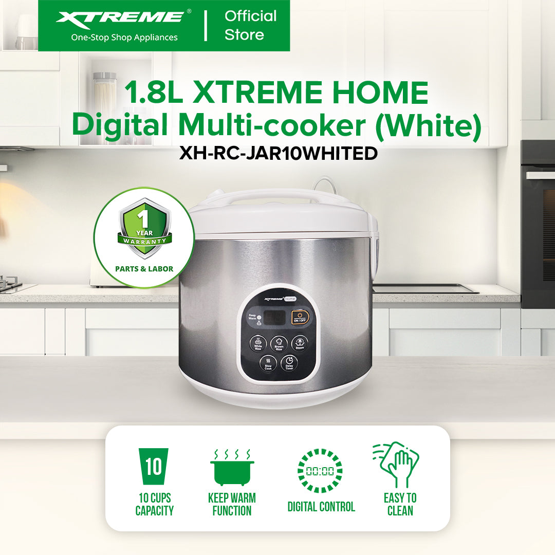 XTREME HOME 1.8L Digital Rice Cooker 10 Cup Jar Type w/ Warm Function ...